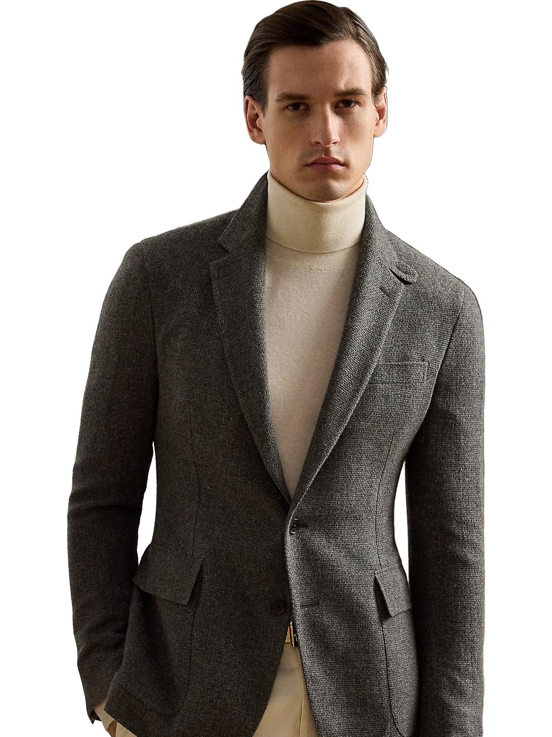 BLOOMINGDALE'S Classic Melange Hopsack Solid Wool Jacket
